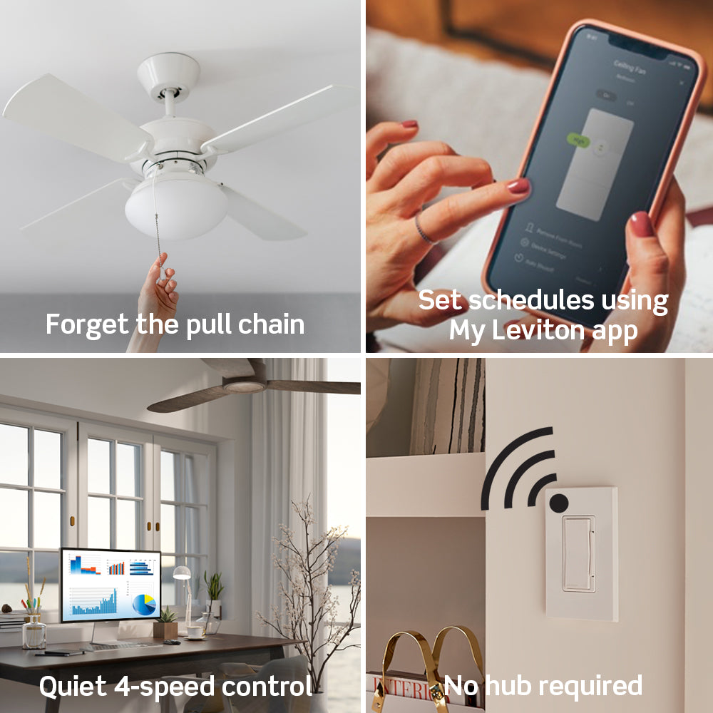 D24SF Decora Smart Fan Speed Controller, Wi-Fi 2nd Gen, Requires Neutr ...