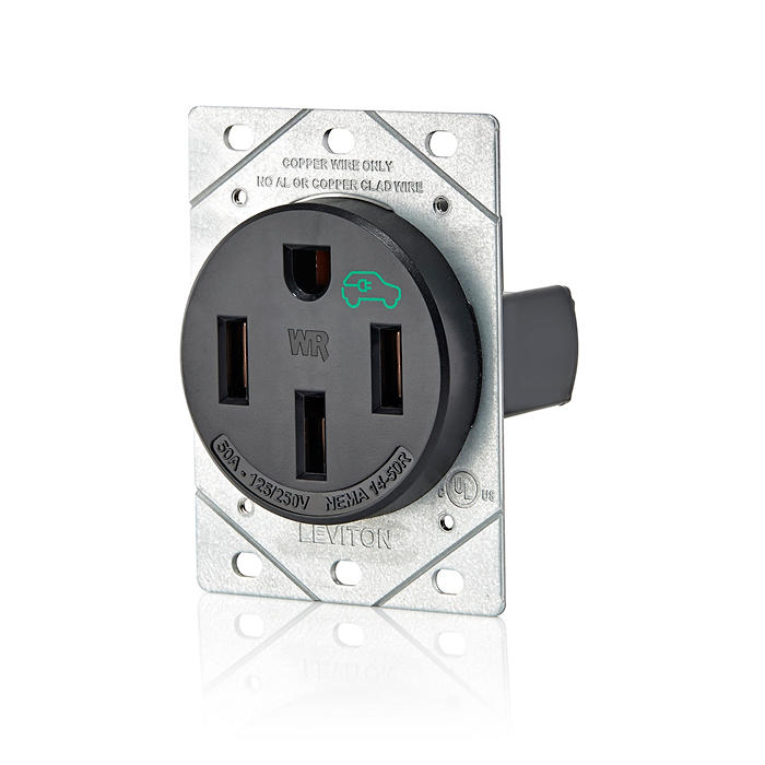 50 Amp EV Charging Receptacle/Outlet, Heavy Duty, Weather-Resistant, 1 ...