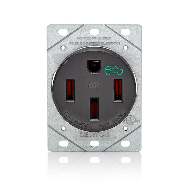 50 Amp EV Charging Receptacle/Outlet, Heavy Duty, Weather-Resistant, 1 ...