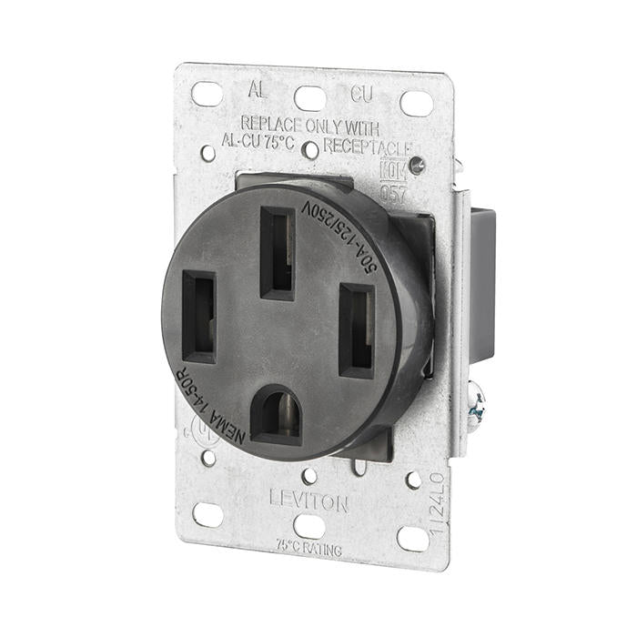 50 Amp Flush Mount Outlet/Receptacle, 279-S00 – Leviton