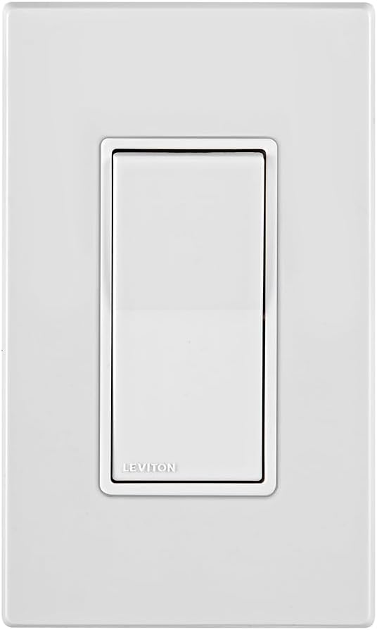 Leviton E5603 Decora Edge 15 Amp 3-Way Rocker Switch, White