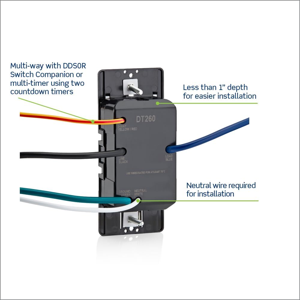 Decora In-Wall 60-Minute Countdown Timer Switch, 20A, 1 HP/16A Fan/Mot ...