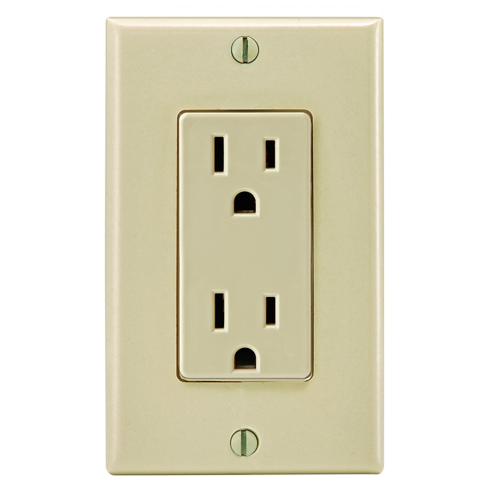 15A Decora Duplex Receptacle with matching Wallplate, 5675 – Leviton