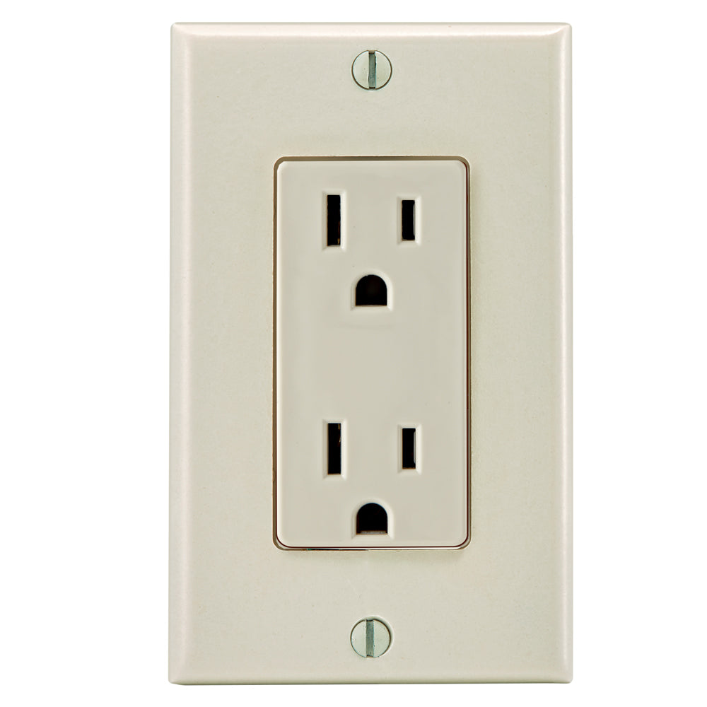15A Decora Duplex Receptacle with matching Wallplate, 5675 – Leviton