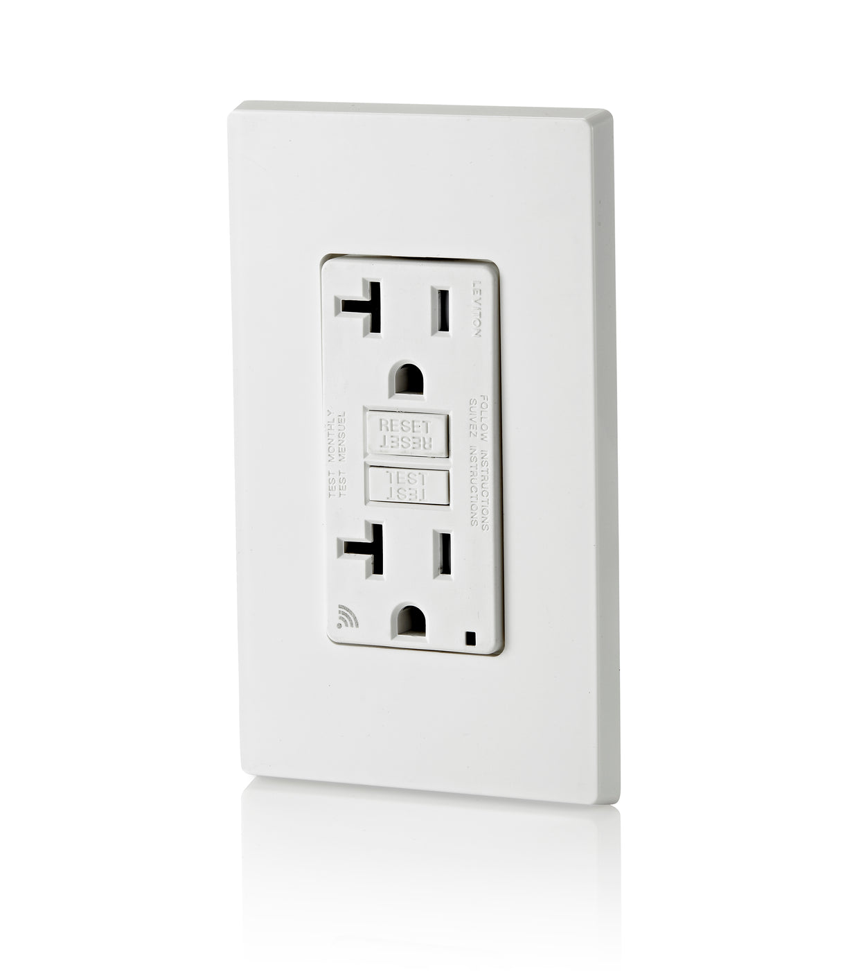 20 Amp SmartlockPro® Wi-Fi Certified Smart GFCI Receptacle/Outlet, Whi ...