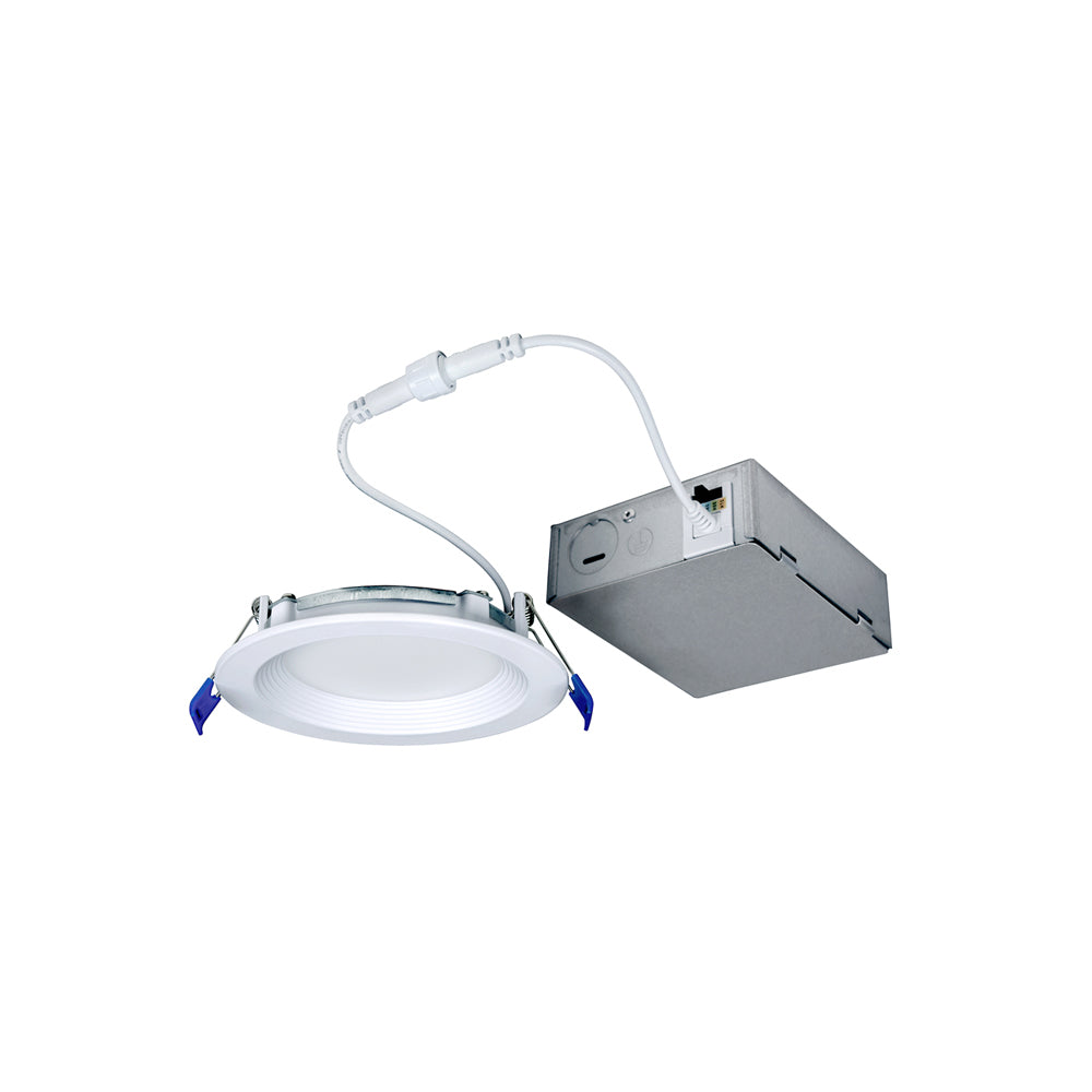 DBR40-S1W Baffle Slim Downlight, 4" Round, White – Leviton