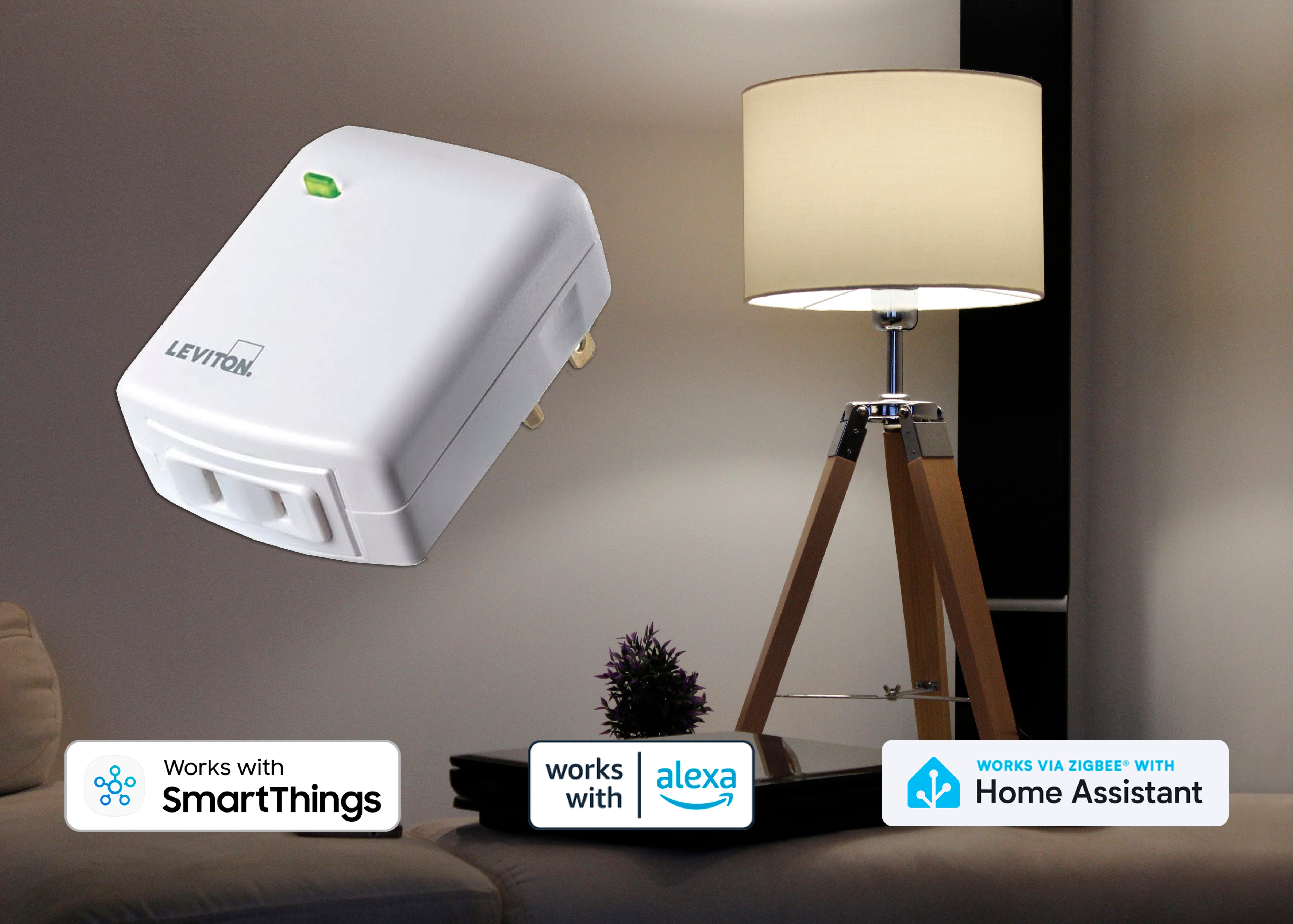 Decora Smart Plug-in Dimmer, Zigbee Certified, White, DG3HL-1BW – Leviton