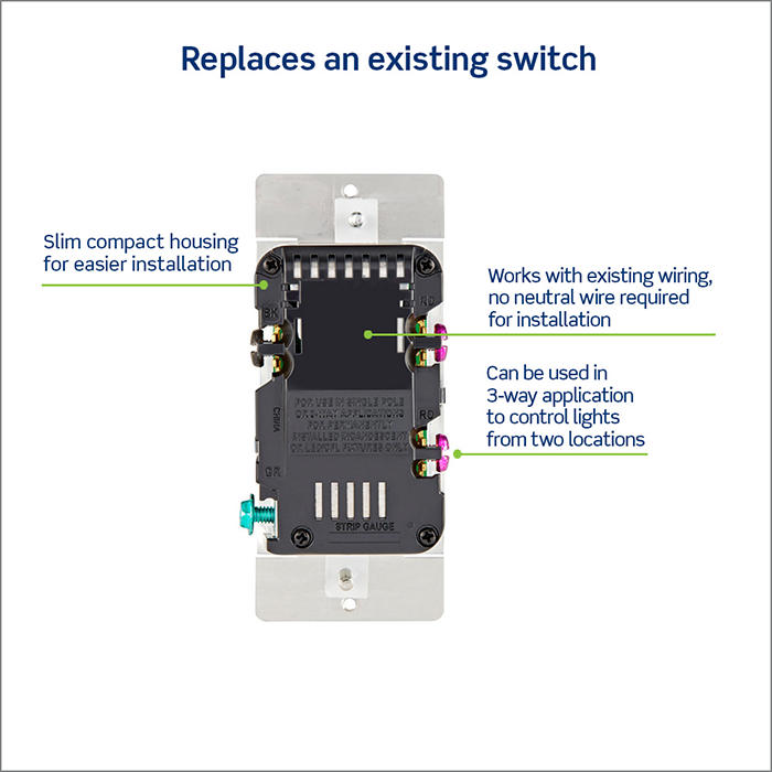 Decora Rocker Slide Universal Dimmer, 300-watt LED and CFL/600-watt ...