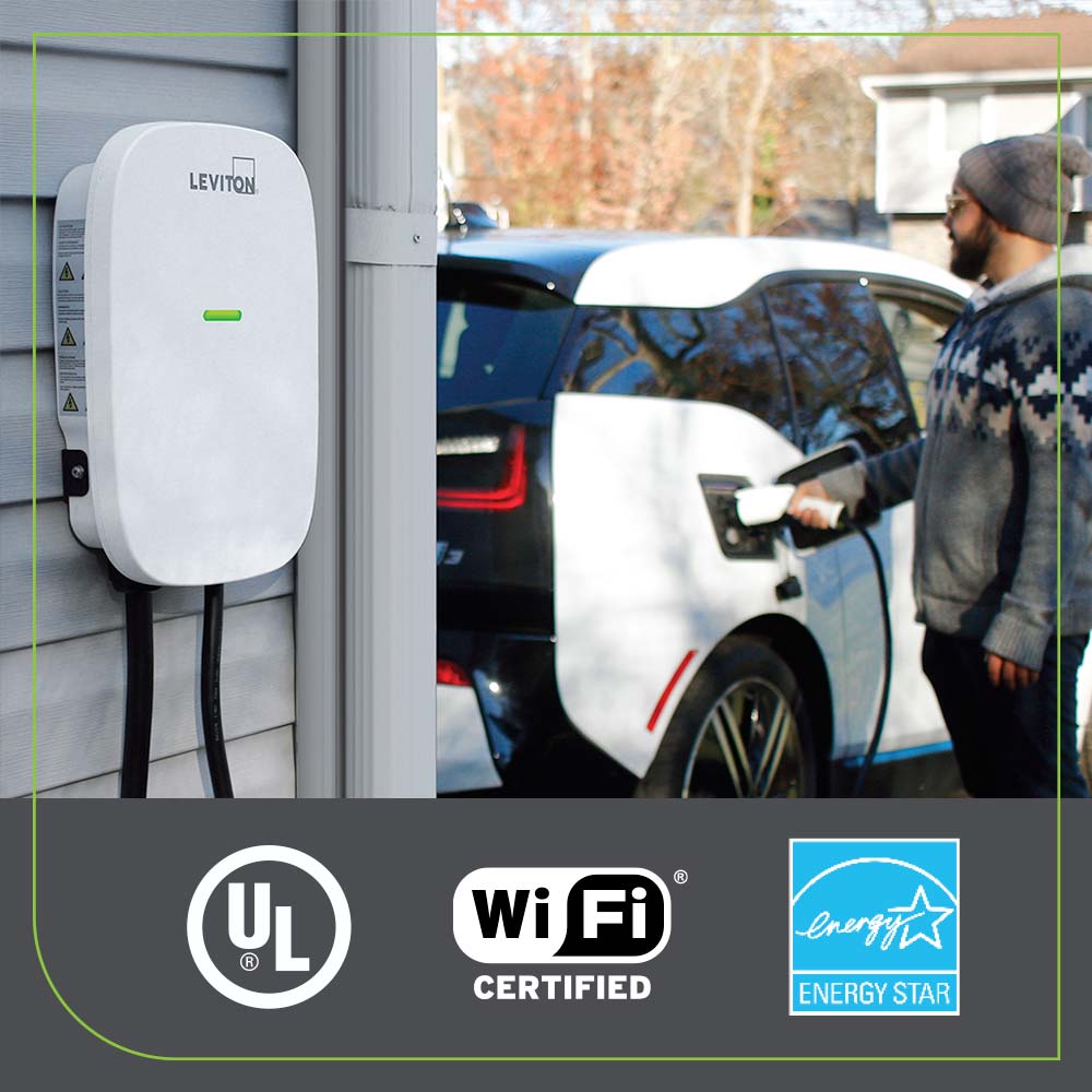Level 2 Smart Electric Vehicle (EV) Charger with Wi-Fi, 32 Amp, 208/24 ...