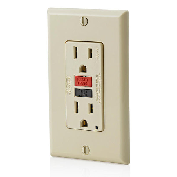 15 Amp 125-Volt Duplex Self-Test Slim GFCI Outlet, Ivory, 4-Pack, GFNT ...