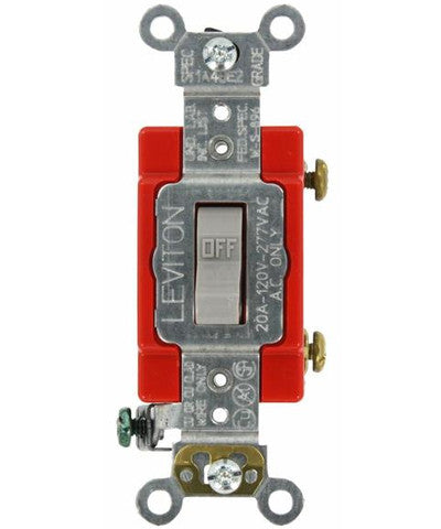 20 Amp, Toggle Single-Pole AC Quiet Switch, 120/277 Volt, Extra Heavy ...