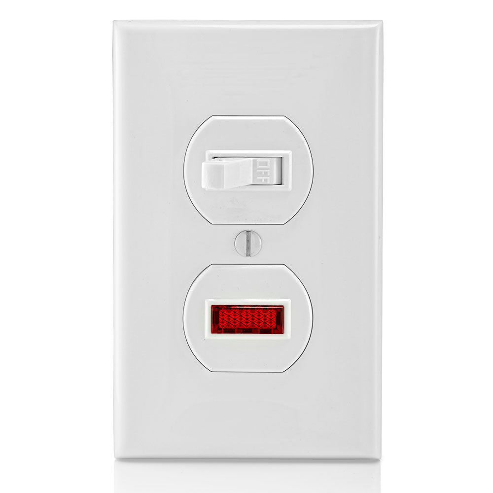Duplex Style Single-Pole / Neon Pilot Combination Switch, 5226-W – Leviton