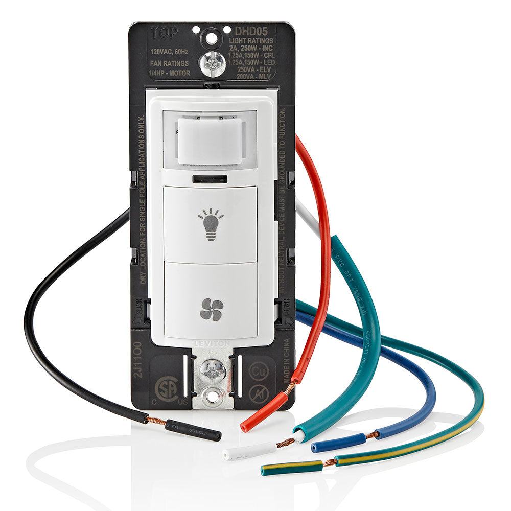 Decora In-Wall Combination Humidity Sensor and Fan Control with Light ...
