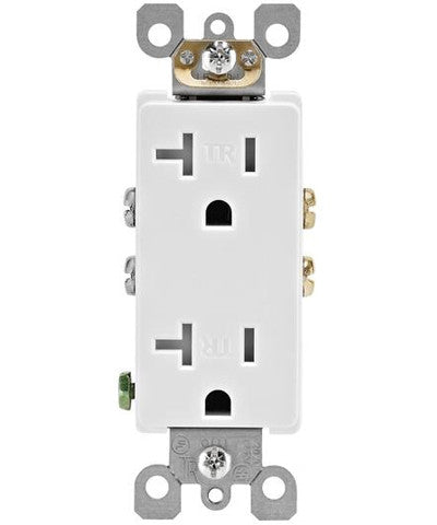 20 Amp, Tamper- Resistant, Decora Duplex Receptacle, Residential Grade ...