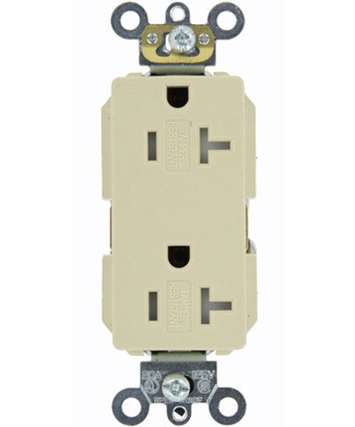 20 Amp, Decora Plus Duplex Receptacle, Tamper Resistant, Straight Blade ...