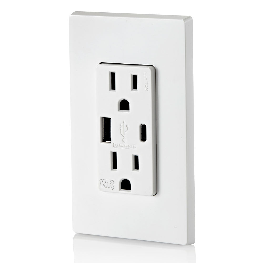 15A Weather-Resistant USB Receptacles with Type A and Type-C Ports, W5 ...