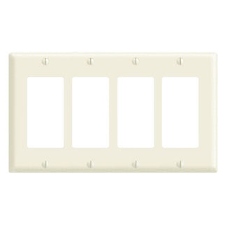 Wallplate/faceplate 4 gang Decora Standard Size cof white nylon with-6 ...